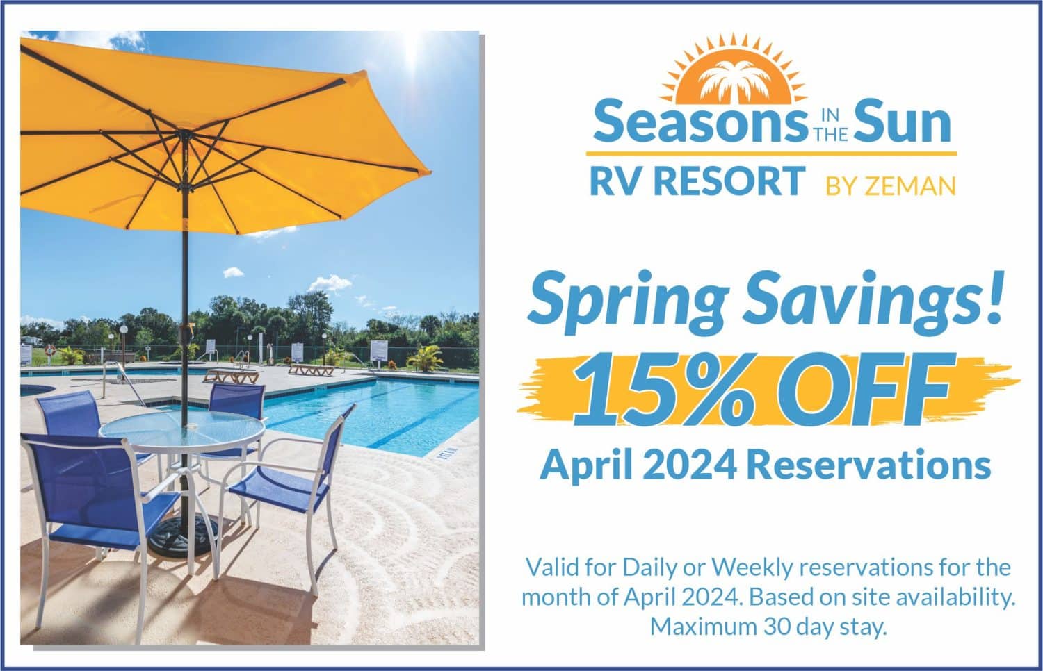 Specials - Seasons in the Sun RV Resort